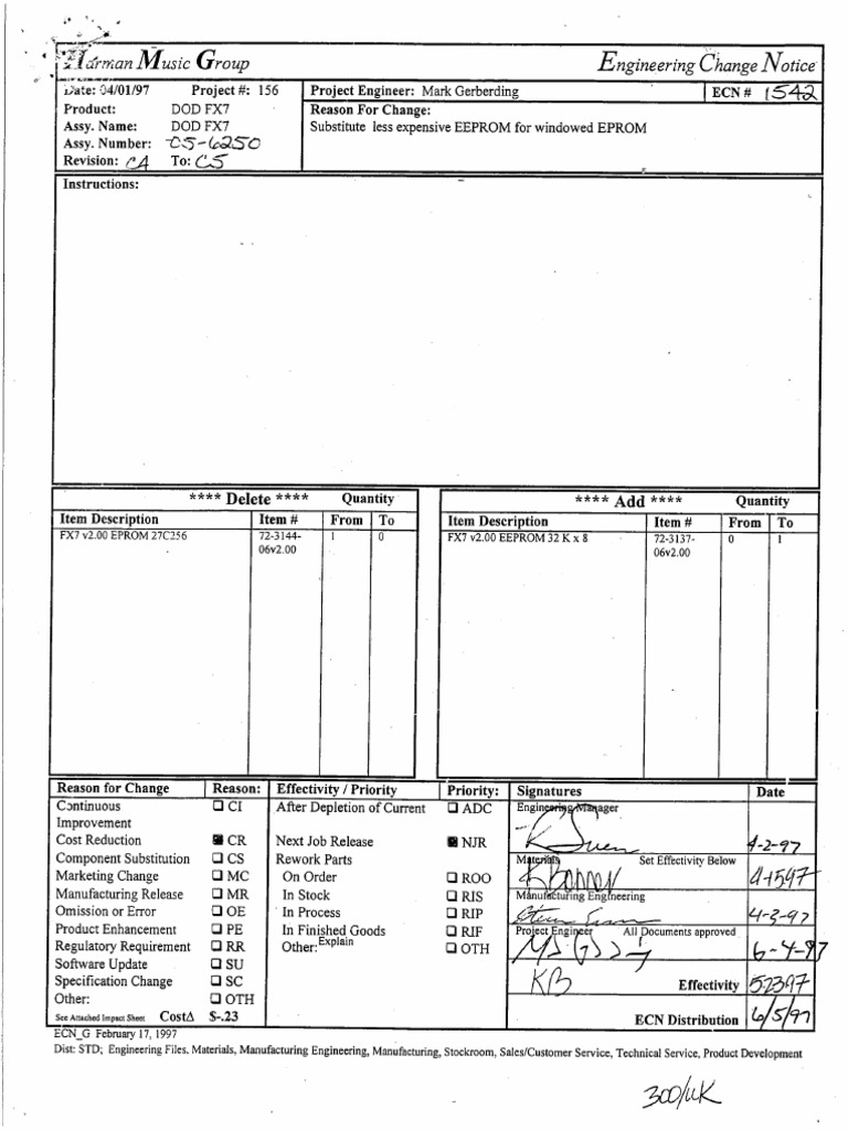 Dod Fx7 Guitar Signal Processor Schematics | PDF