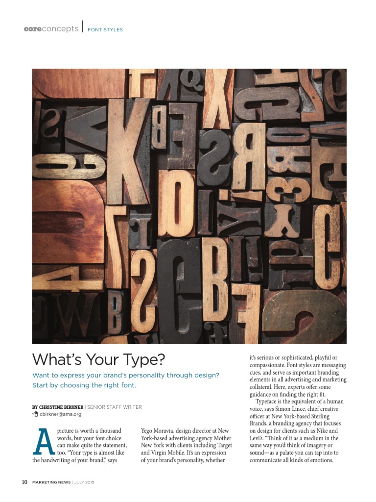 What's Your Type?: Concepts | PDF | Typefaces | Brand