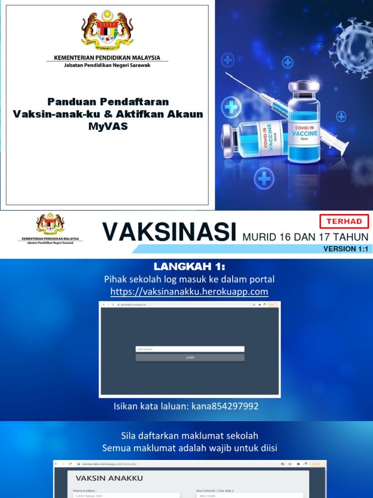 Panduan Pendaftaran MyVAS | PDF