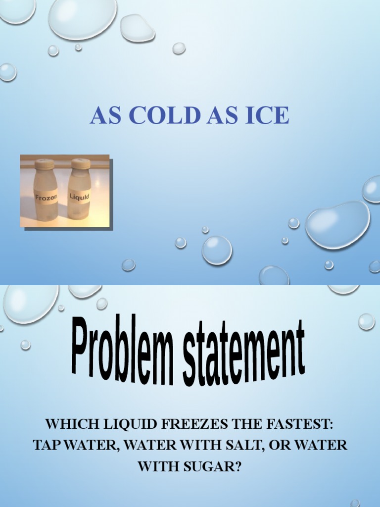 Science Fair Project | PDF | Freezing | Water