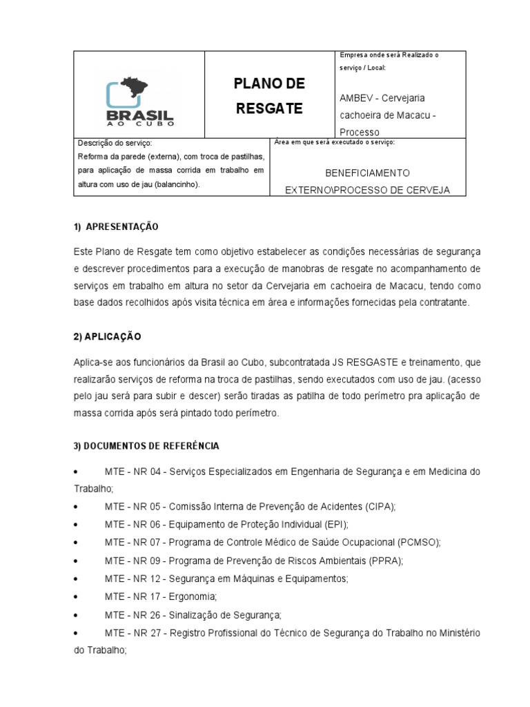 Plano de Resgate - 28 - 04 - 20 | PDF | Ambulância | Tempo