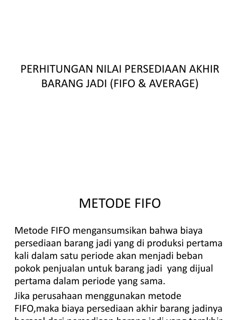 Menghitung Persediaan Akhir FIFO | PDF