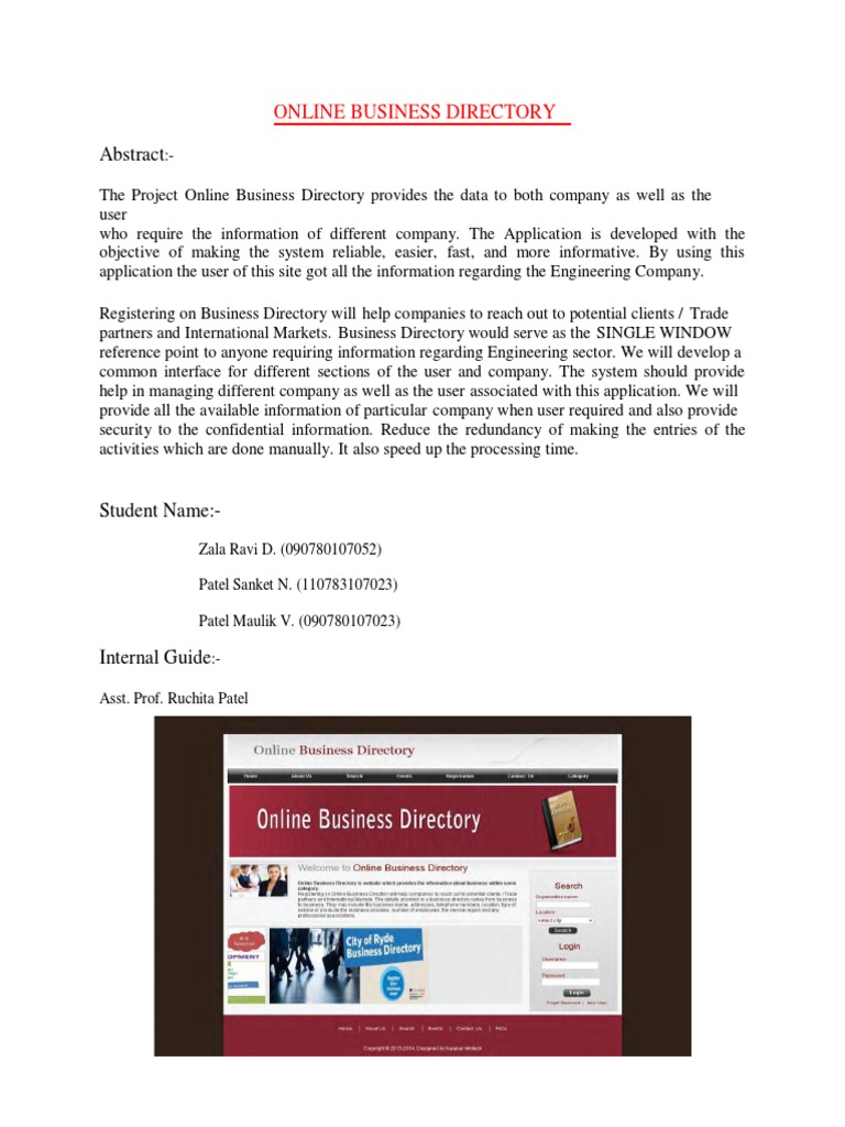 Online Business Directory | PDF