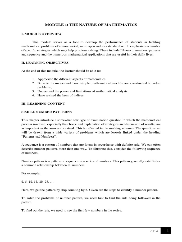 Mathematics in The Modern World Modules 1-2 Weeks | PDF | Numbers ...