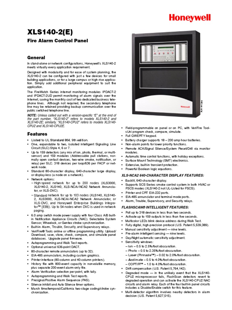 XLS140-2 (E) : Fire Alarm Control Panel | PDF | Electrical Engineering ...