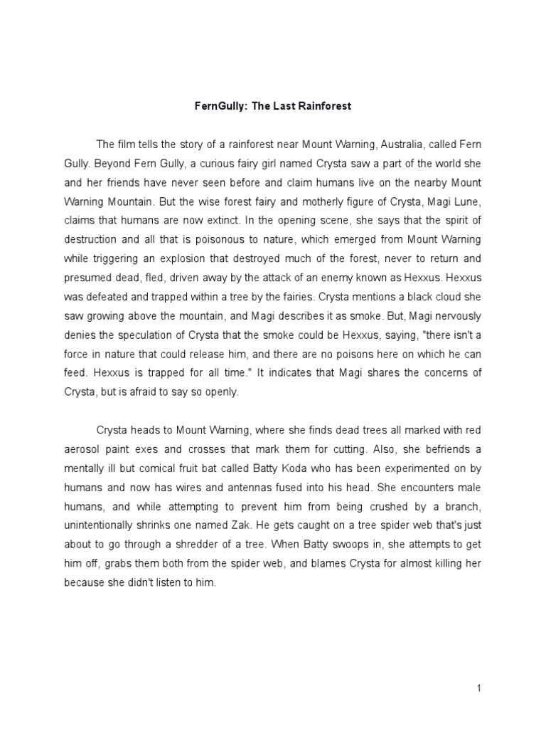 Fern Gully: The Last Rainforest | PDF