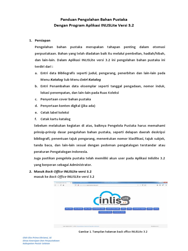 Inlislite 3.2 Panduan Pengolahan Bahan Pustaka | PDF