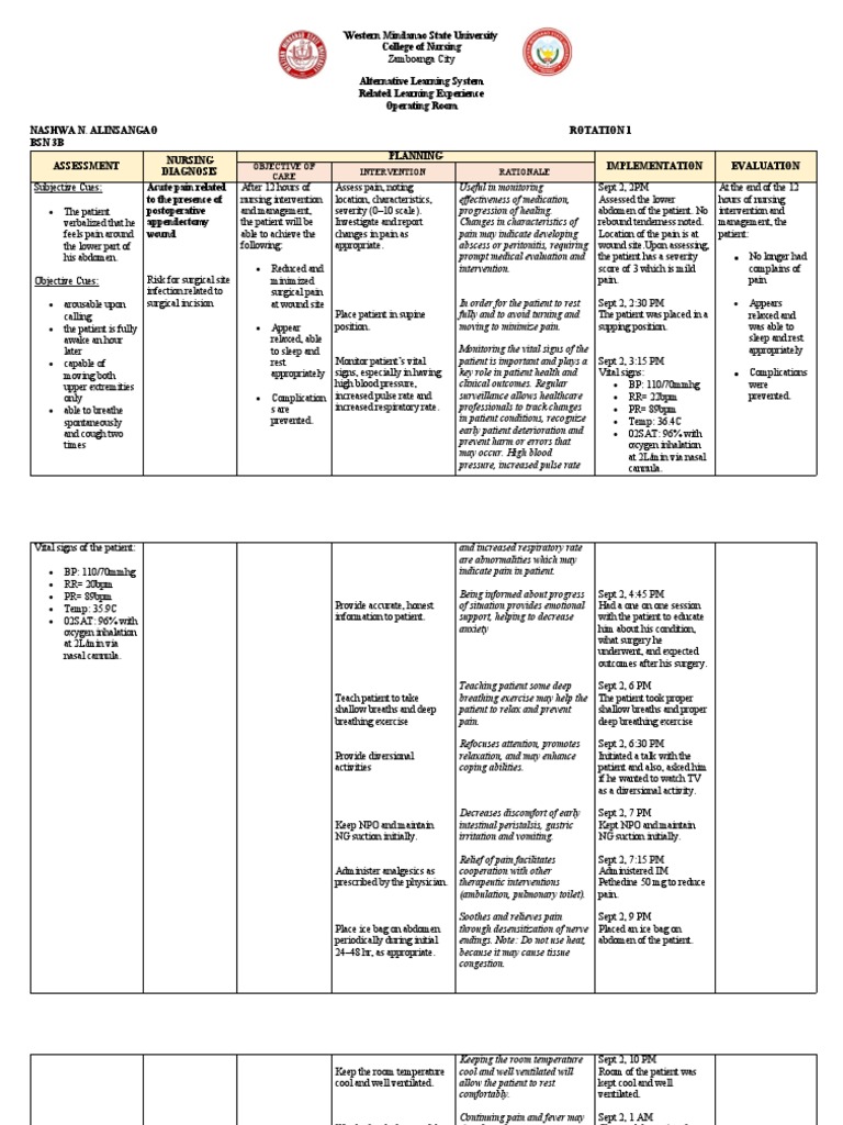 Alinsangao, Nashwa N. BSN 3B - NCP & Dxs | PDF | Pain | Breathing