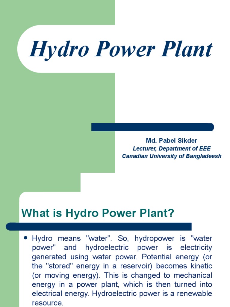 Hydroelectric Power Plant | PDF | Hydroelectricity | Power Station