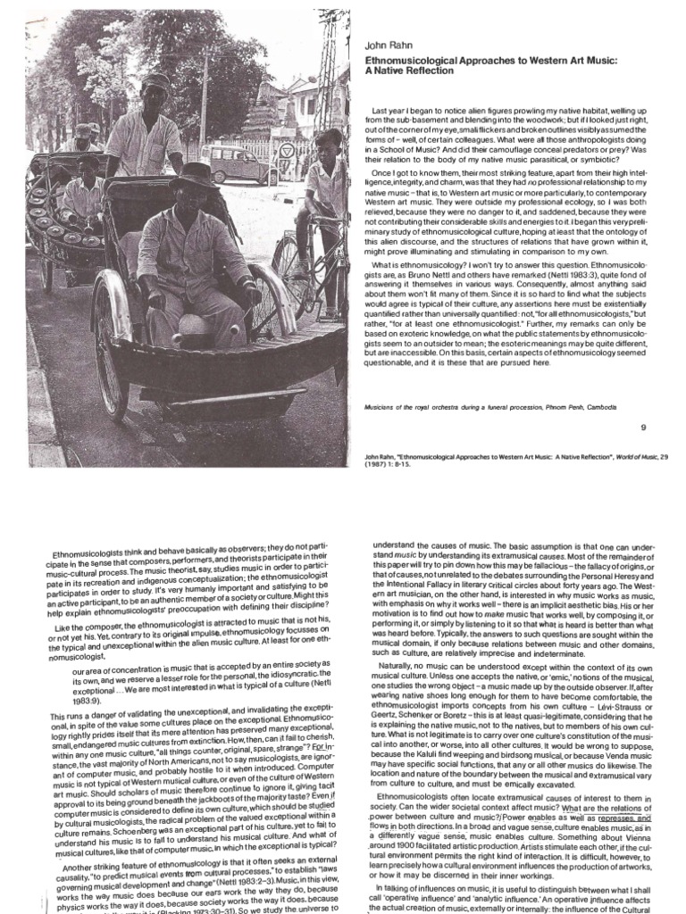 Rahn John - Ethnomusicological Approaches To Western Art Music. A ...