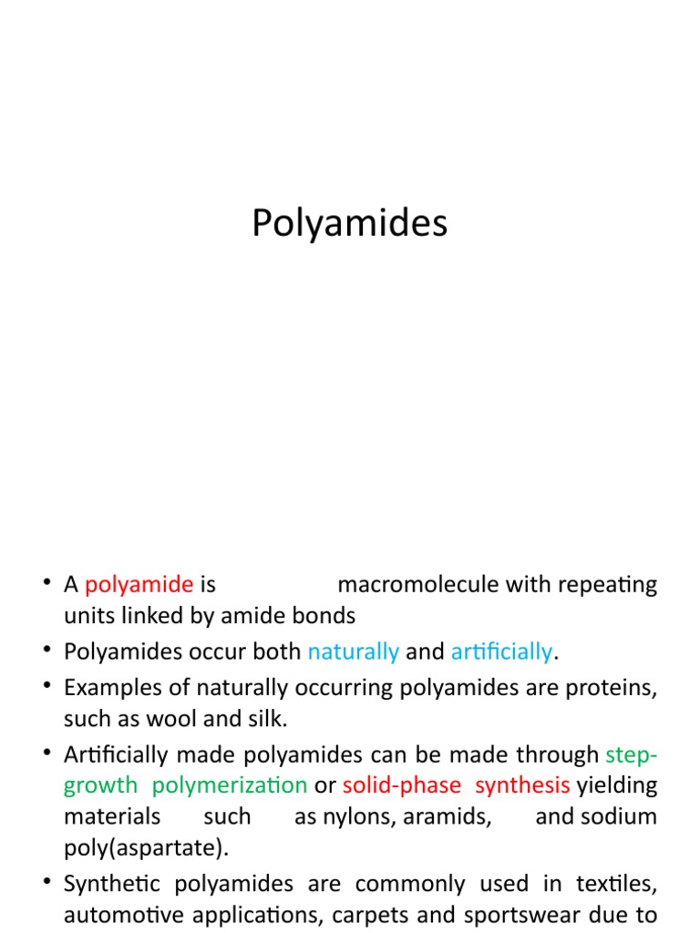 3 PolyamidesPPT | PDF | Nylon | Organic Polymers