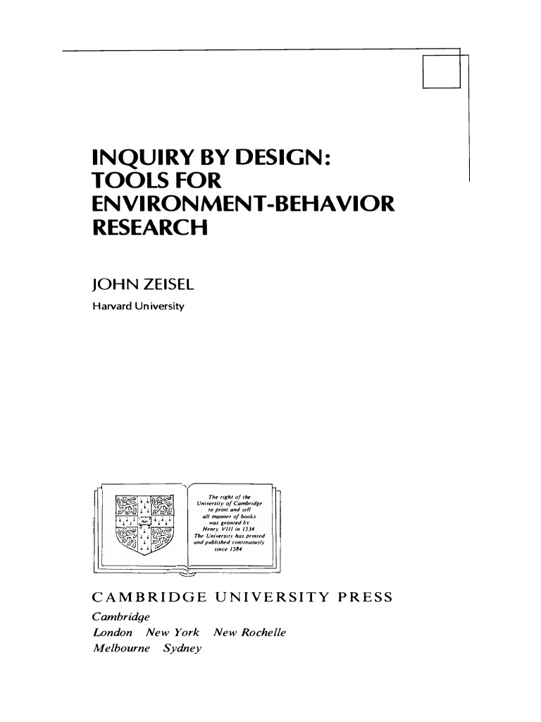 Zeisel John - Chs 1, 2 Inquiry by Design (1984) | PDF | Design | Information
