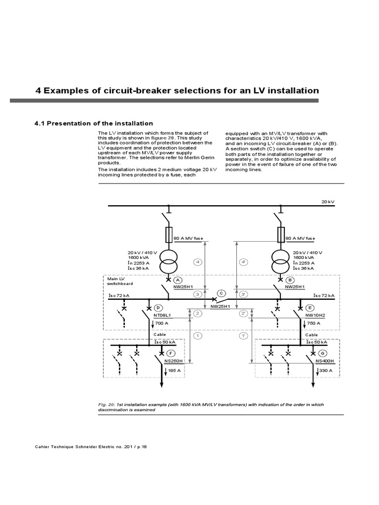 4 Examples of Circuit-Breaker Selections For An LV Installation | PDF ...