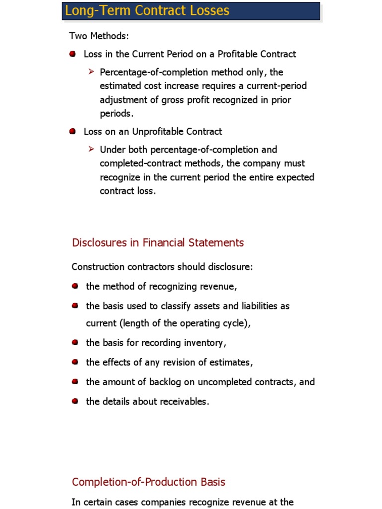 Loss in The Current Period On A Profitable Contract | PDF | Business ...