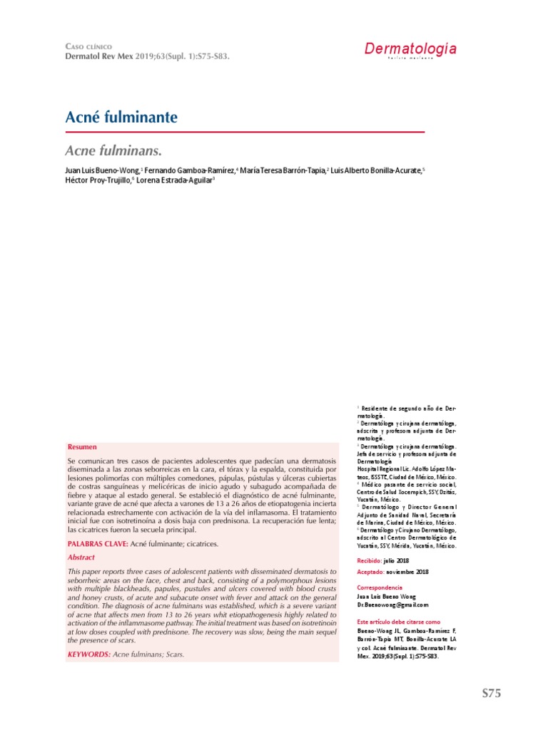 Acne Fulminans | PDF | Especialidades Medicas | Medicina CLINICA