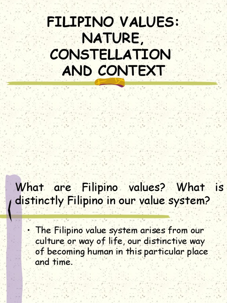 Filipino Values: Nature, Constellation and Context | PDF | Philippines ...