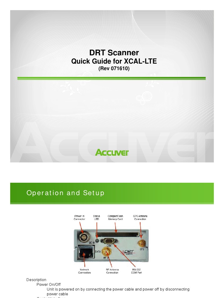 XCAL - DRT LTE Scanner Quick Guide | PDF | Image Scanner | Signal To ...