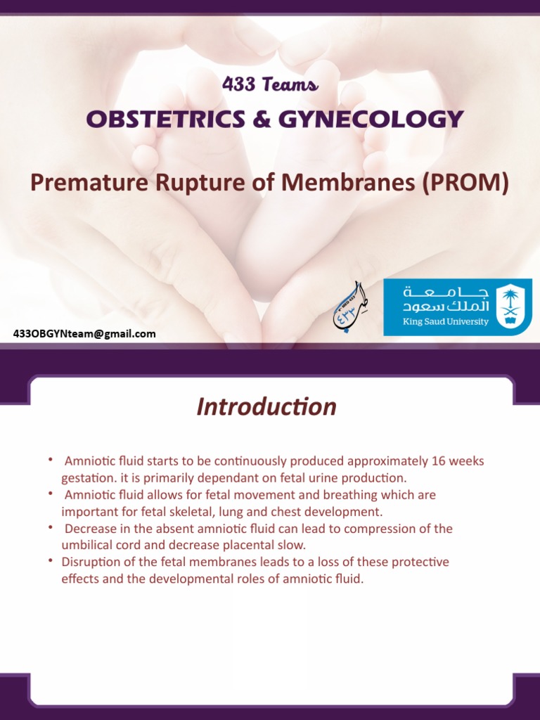 Premature Rupture of Membranes (PROM) | PDF | Preterm Birth | Childbirth