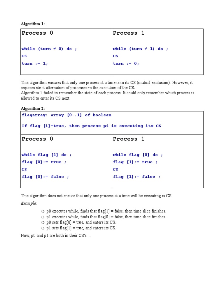 Process 0 Process 1: Algorithm 1 | PDF | Computing | Concurrent Computing
