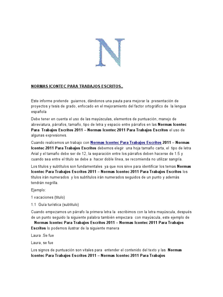 Normas Icontec para Trabajos Escritos | PDF