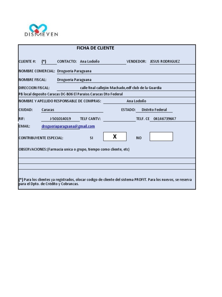 Ficha Cliente Nuevo | PDF | Derecho