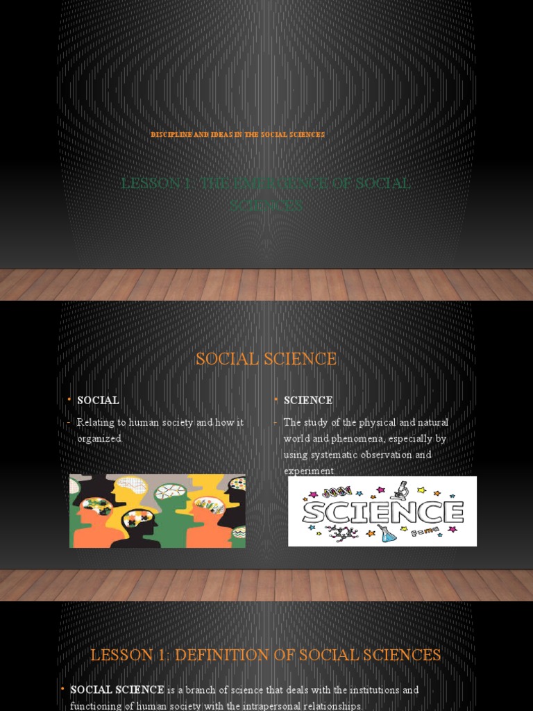 Lesson 1 Lesson 2 The Emergence of Social Science | PDF | Science ...