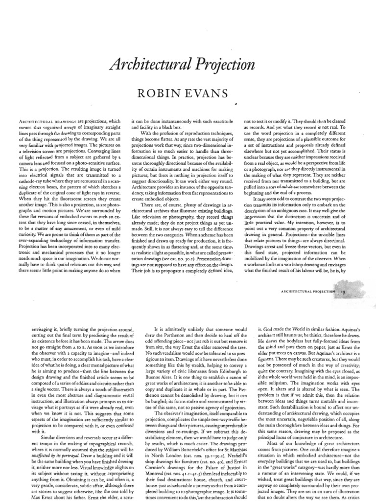 Robin+Evans Architectual+Projection | PDF
