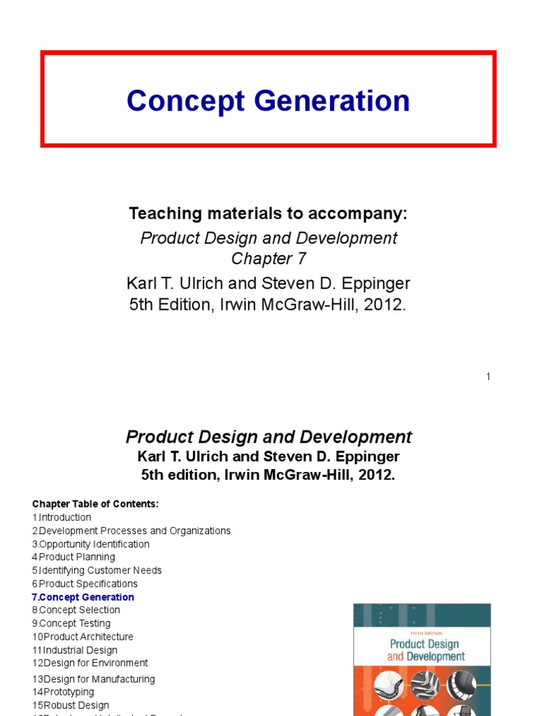 Concept Generation: Teaching Materials To Accompany | PDF | Design ...