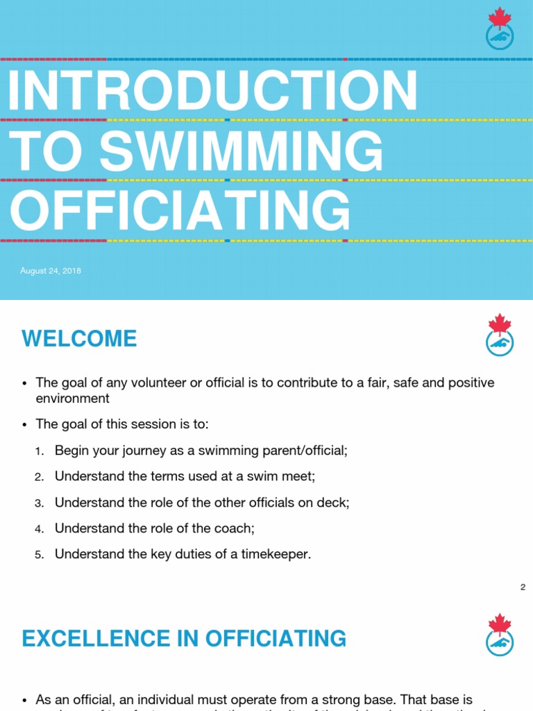 Introduction To Swimming Officiating Clinic August 24 2018 Q | PDF ...