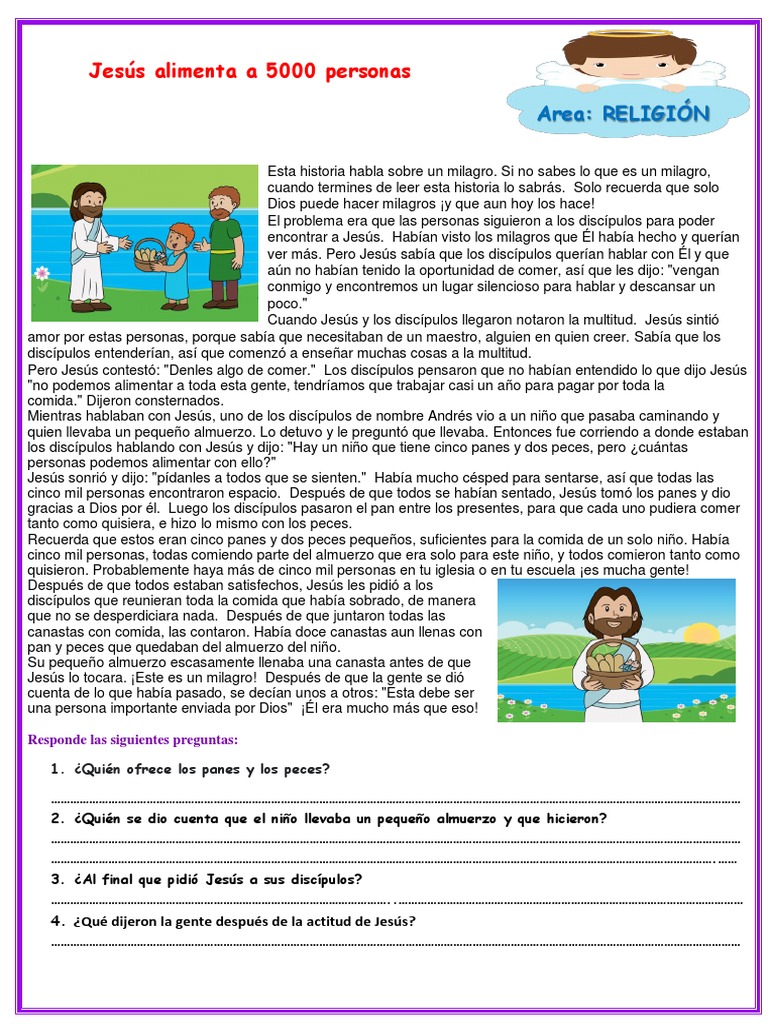 Jesús alimenta milagrosamente a más de 5000 personas con solo cinco ...