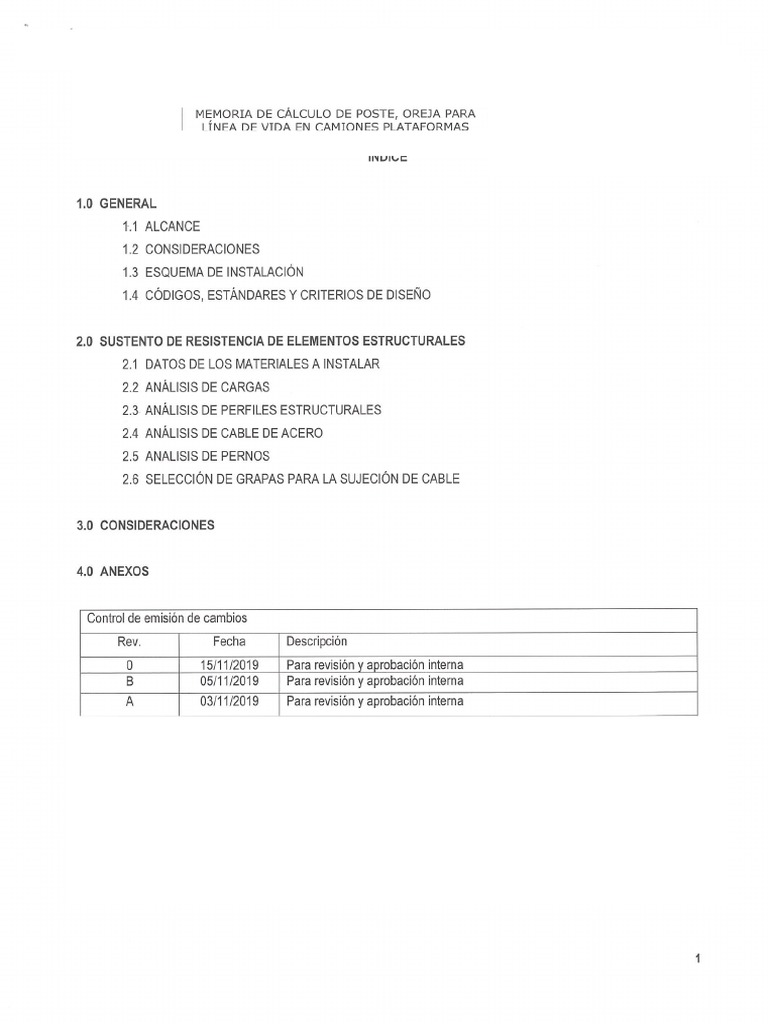 Memoria de Calculo Linea de Vida - Plataforma - PDF-1 | PDF Memoria de Calculo Linea de Vida - Plataforma - PDF-1 | PDF