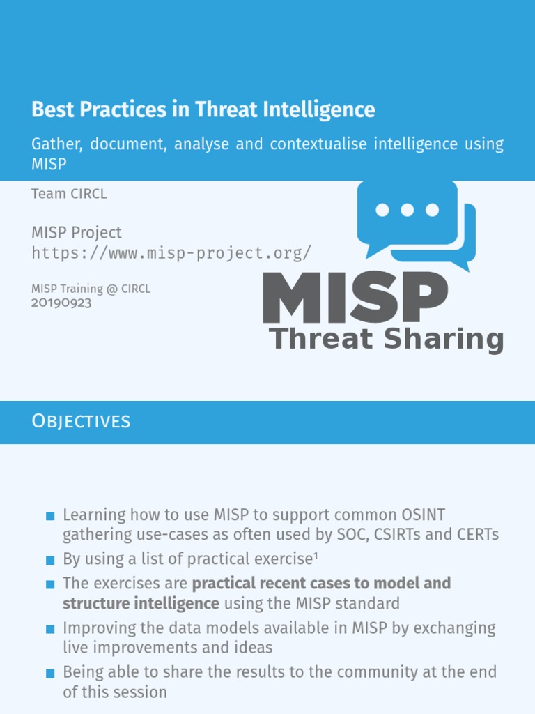 MISP Best Practices in Threat Intelligence | PDF | Tag (Metadata ...