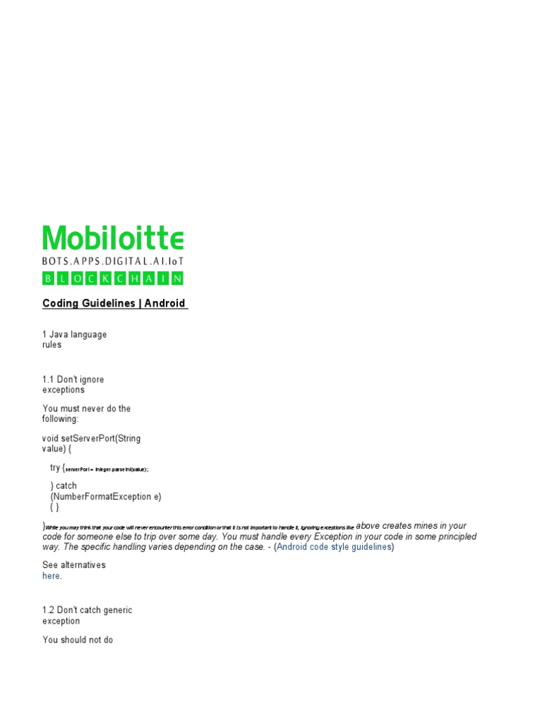 MOBILOITTTE - ANDROID+KOTLIN-Coding Guidelines | PDF | Class (Computer ...