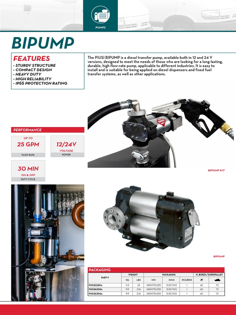 Piusi Usa Bipump | PDF | Pump | Diesel Fuel