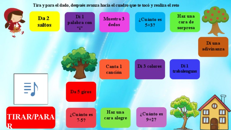 JUEGO de RETOS ANIMADO CON DADO - Ayuda A Caperucita A Llegar A La Casa ...