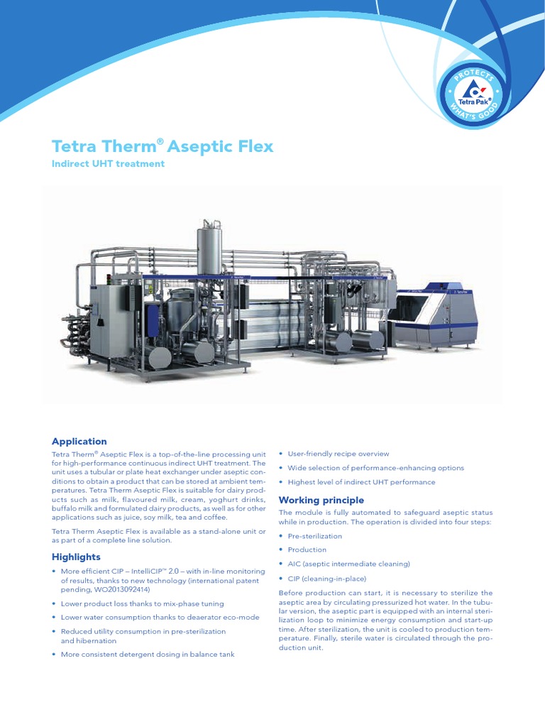 Tetra Therm Aseptic Flex | PDF | Heat Exchanger | Pump