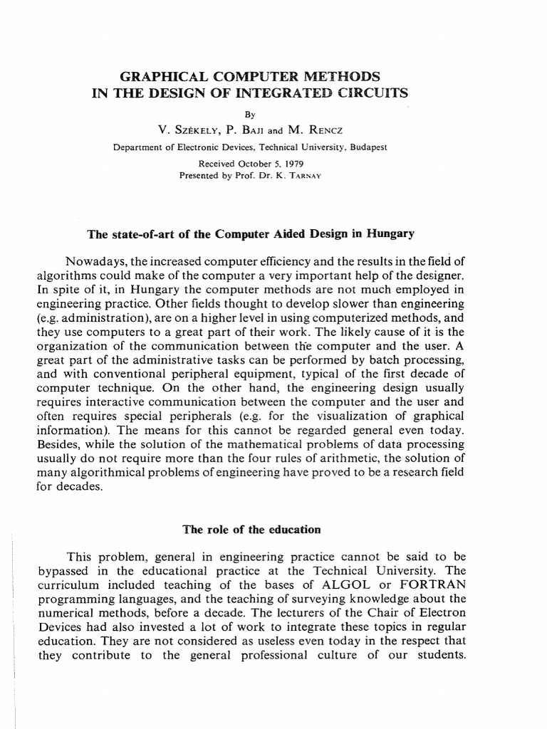 Graphical Computer Methods in The Design of Integrated Circuits | PDF ...