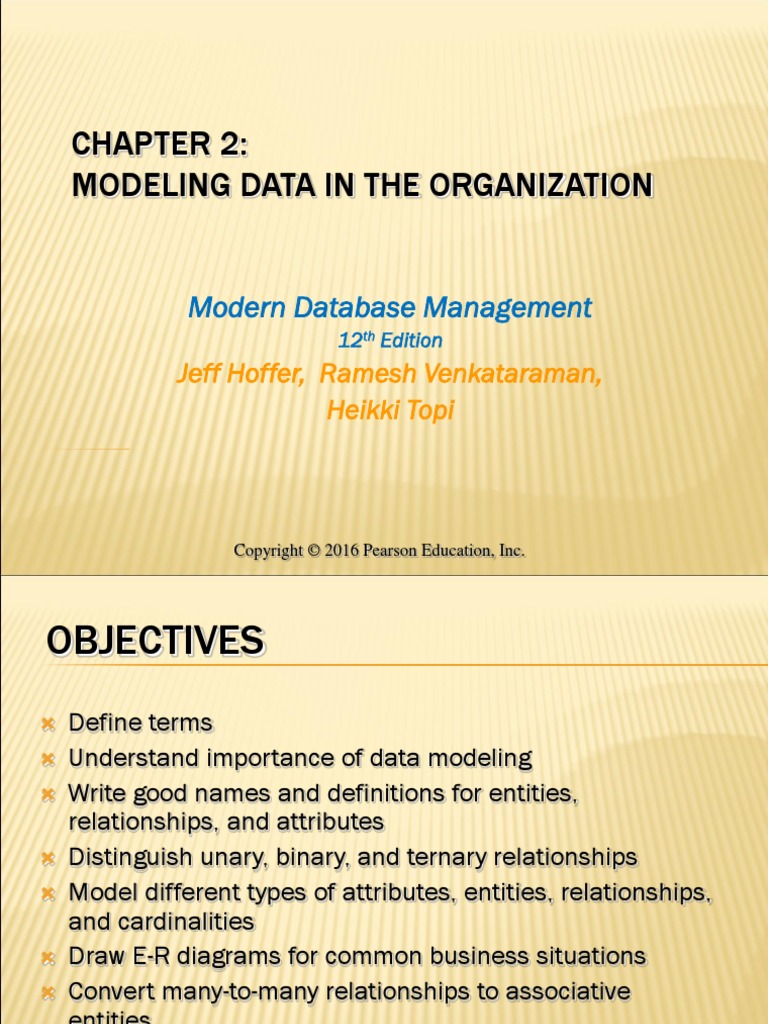 Modeling Data in The Organization: Modern Database Management | PDF | Data Model | Databases
