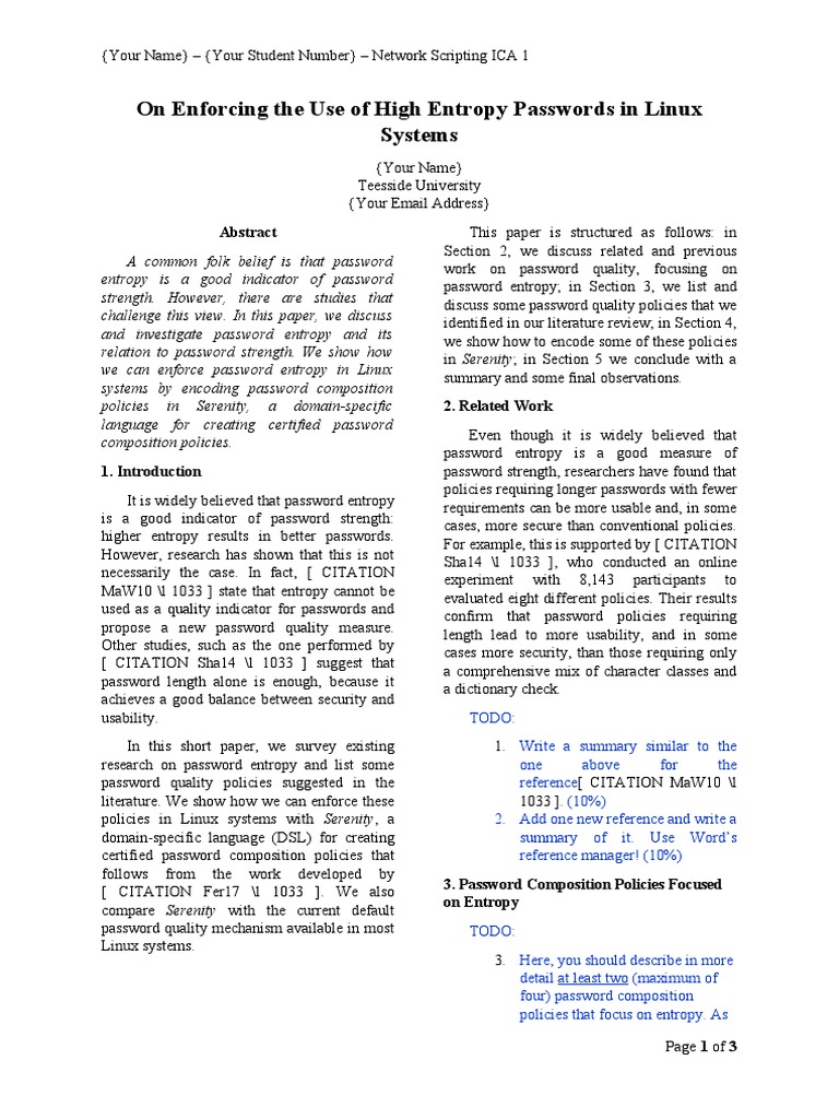 On Enforcing The Use of High Entropy Passwords in Linux Systems ...