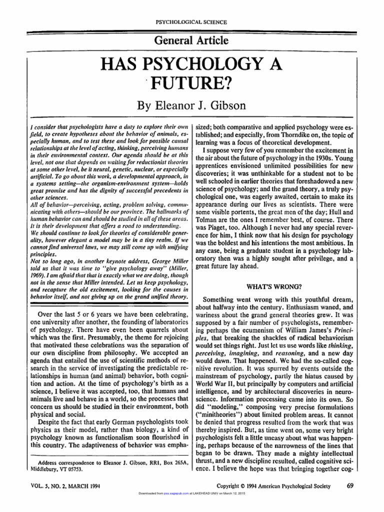Gibson (1994) | PDF | Psychology | Science
