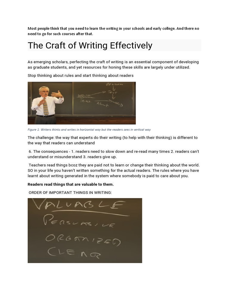 The Craft of Writing Effectively | PDF | Communication | Cognition