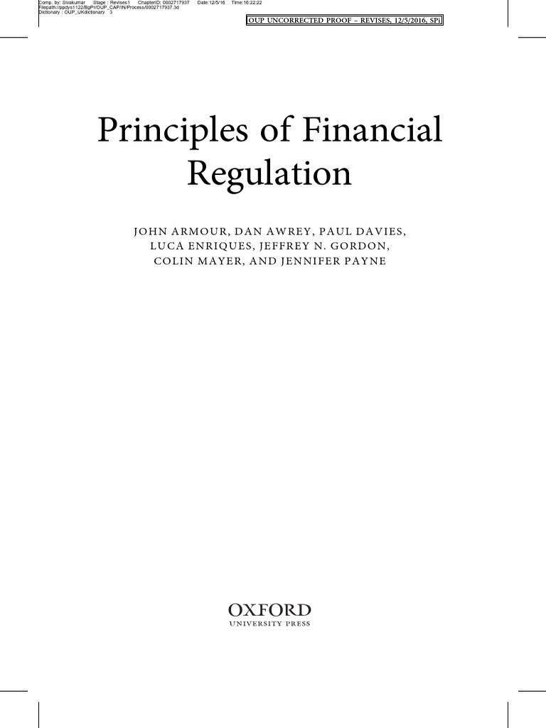 Principles of Financial Regulation (Introduction) | PDF ...