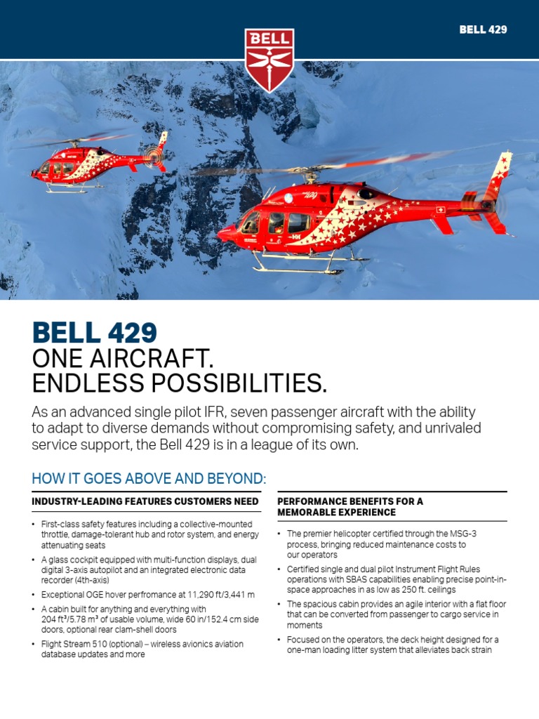BELL 429: One Aircraft. Endless Possibilities | PDF | Instrument Flight ...