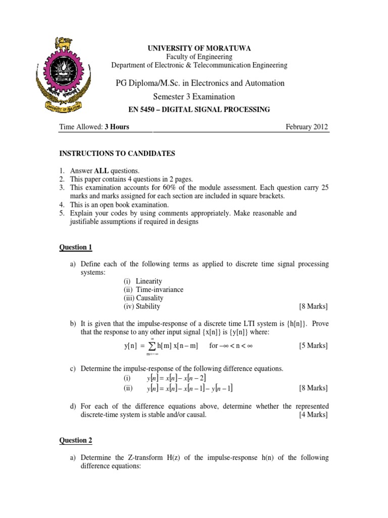 Digital Signal Processing | PDF | Discrete Fourier Transform | Telecommunications Engineering