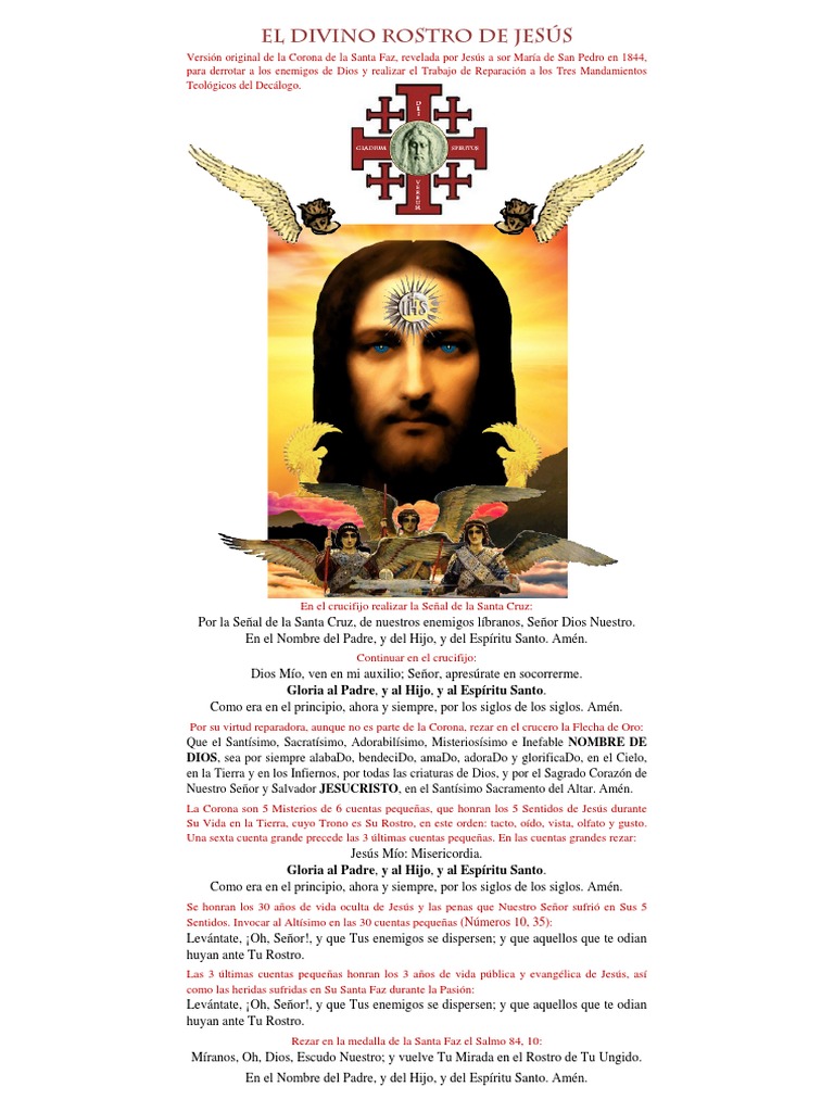 El Divino Rostro de Jesús | PDF | Oración | María, madre de Jesús