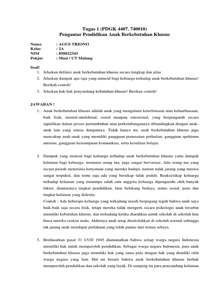 Tugas 1 Agus Triono 858822343 | PDF