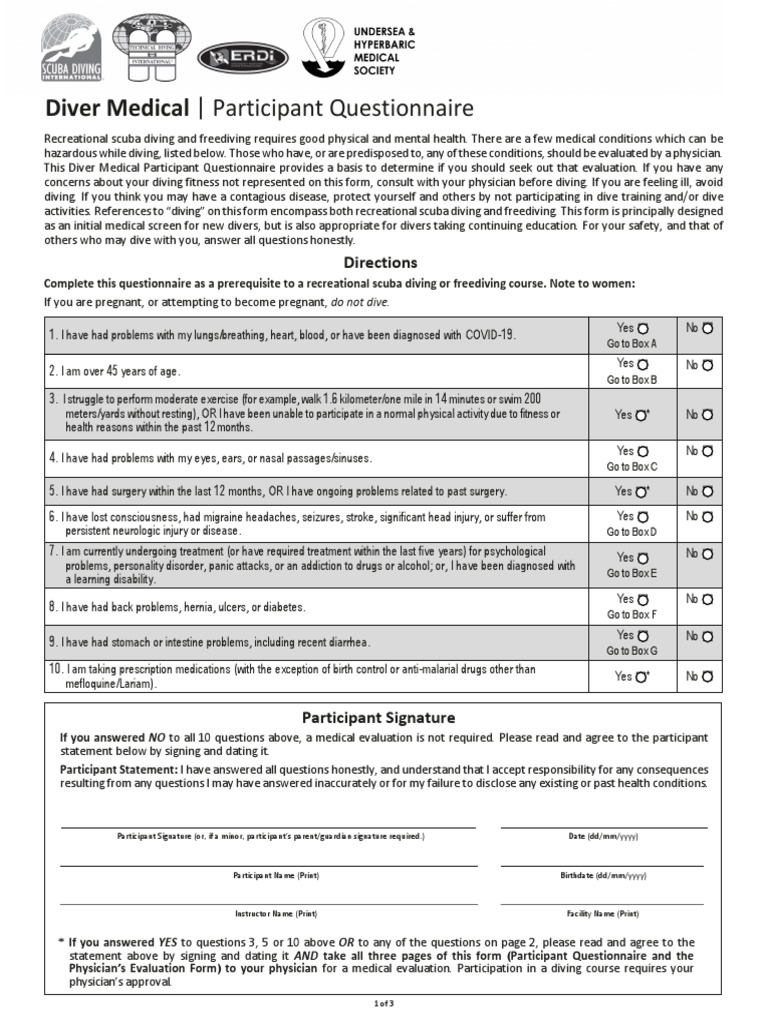 SDI Forms 16 Medical Questionnaire | PDF | Cardiology | Selective ...
