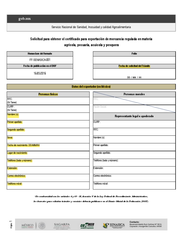 Hoja Sagarpa México | PDF