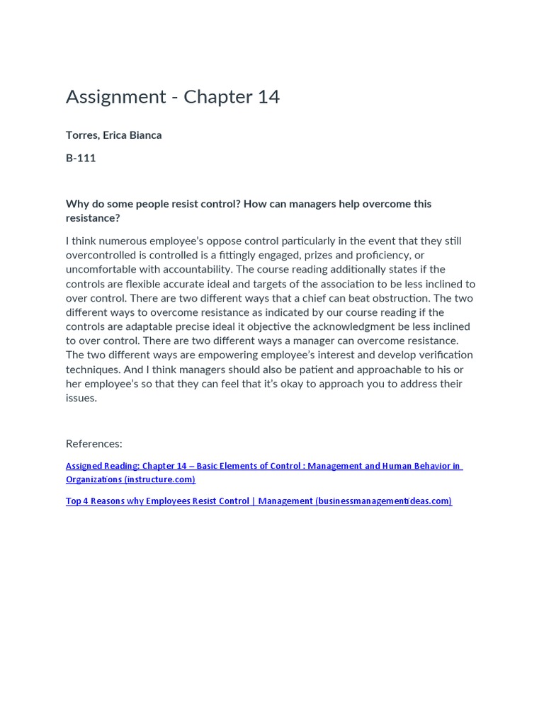 Assignment Chap 14 - Torres, Erica Bianca | PDF