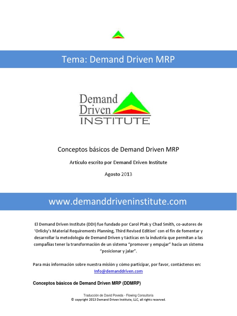 Conceptos Basicos de Demand Driven MRP | PDF | Inventario | Almacenador intermediario de datos